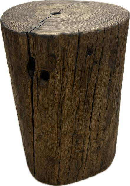 Reclaimed Tree Stump Stool, Light Brown