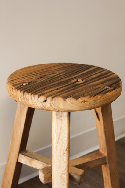 Morgan Reclaimed Round Wood Stool – The Shop by Design Shop